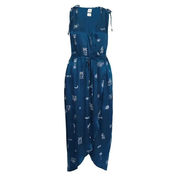 EM & SHI Athena Wrap Dress - Blue