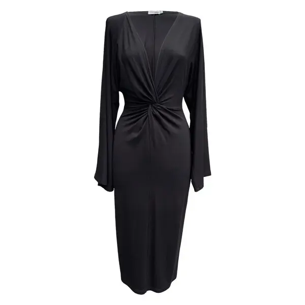 IMAATU Eclipse Midi Dress With Deep V-neck And Knot Detail