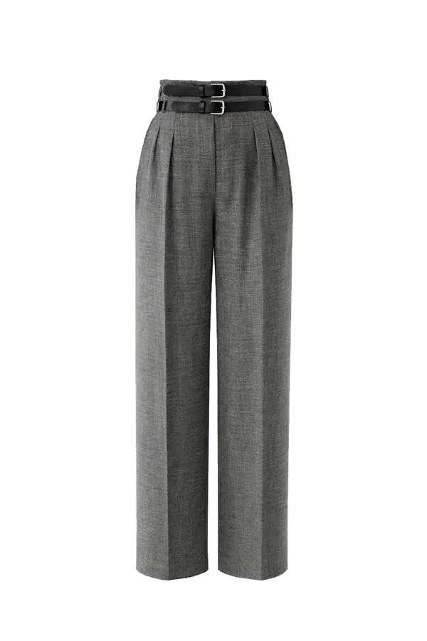 EXQUISE Albus Belted Pants - Grey