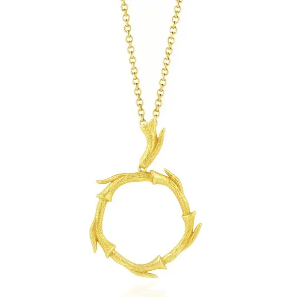 UNALOE Arboreal Sterling Silver With -plated Necklace With Intertwined Trunks Pendant – Elegant Jewelry - Gold