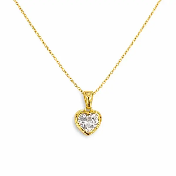 PEARL CODE Sophie Heart Pendant Necklace With Cubic Zirconia, -plated Silver - Gold