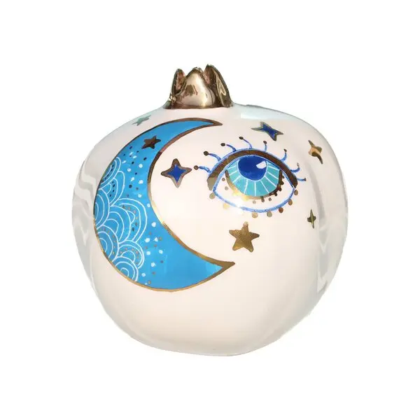 SHERIE BOUTIK Blue Crecent & Eye Celestial Pomegranate M Decoration - Blue/red