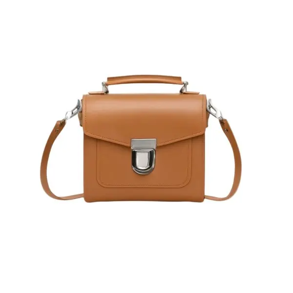 ZATCHELS Handmade Leather Sugarcube Plus Handbag Burnt Orange - Brown