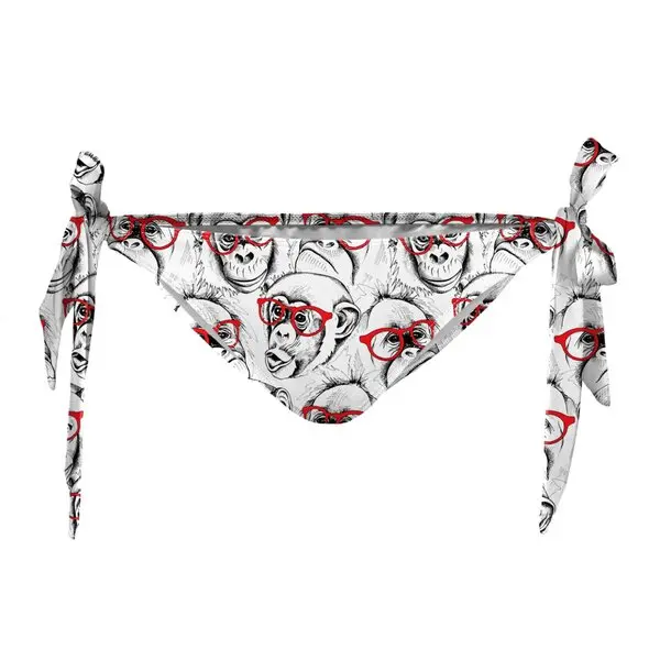 ALOHA FROM DEER White / Red Cheeky Monkey Bikini Bows Bottom - White/red