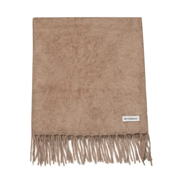 BEL CASHMERE Brushed Cashmere Scarf In Beige - Brown