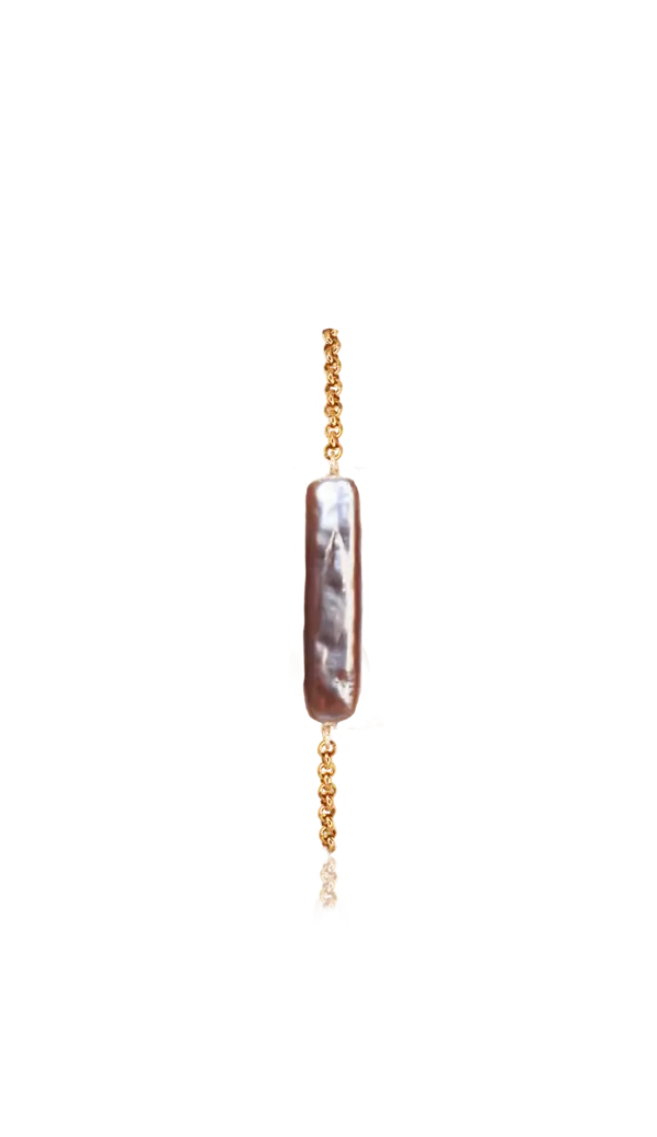 MARQUISE SWIM Bracelet Gold & Pearl Baguette - Pink