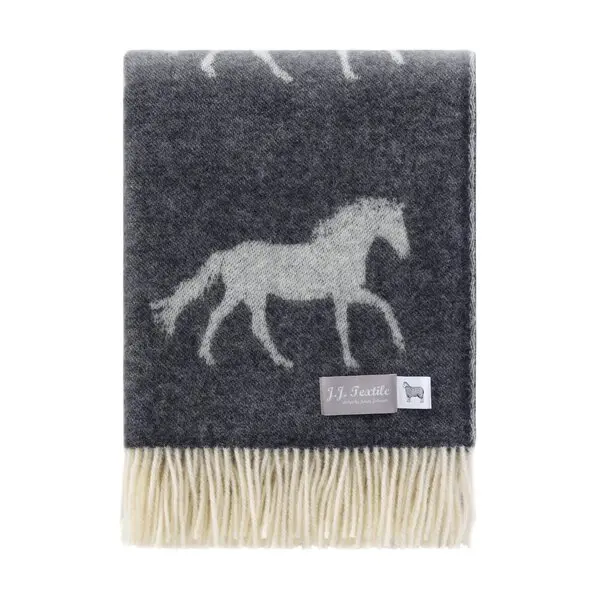 J.J.Textile Soft Horse Throw - Black