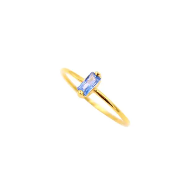 1610ISTANBUL Bosphorus Light Blue Swarovski Ring - Gold