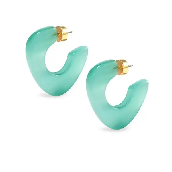 HYE JANE JEWELRY Lina Aqua Catseye Hoops - Blue