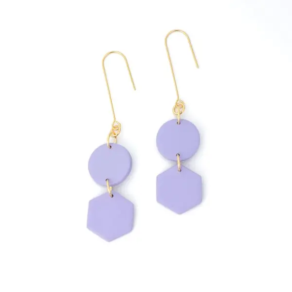 BY CHAVELLI Belle Geometric Dangly Earrings In Lavender - Purple
