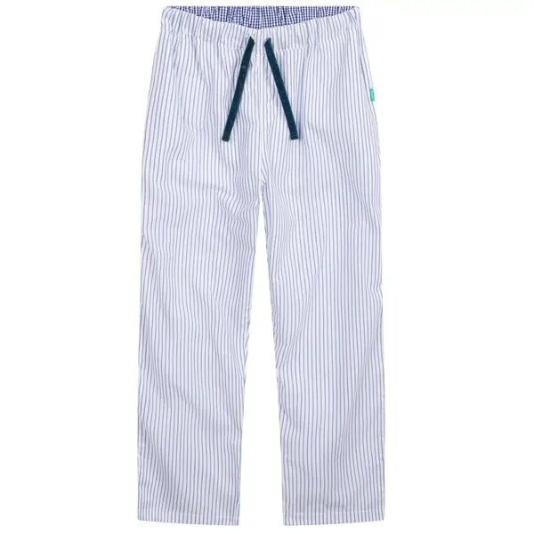 LOUNGERS Blue / White Soft, Breathable Organic Brushed Cotton Loungewear Trousers In Blue And White Stripes - Blue/white