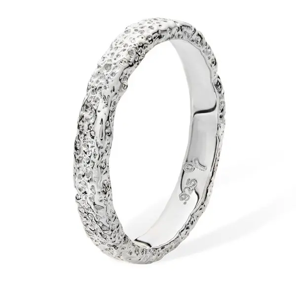 LUCY QUARTERMAINE Silver / Gold Solid Sterling Silver Slim Hula Ring - Silver/gold