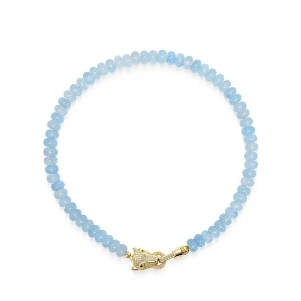 NIALAYA JEWELRY Chalcedony Choker With Panther Head