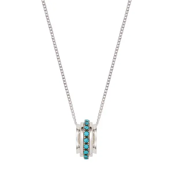 CHARLOTTE'S WEB JEWELLERY Parvati Spinning Necklace Turquoise - Silver