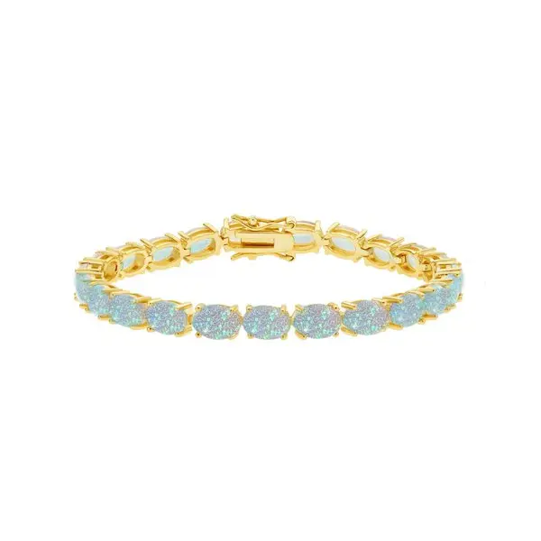 LA KAISER Eternal Blue Opal Tennis Bracelet - Gold