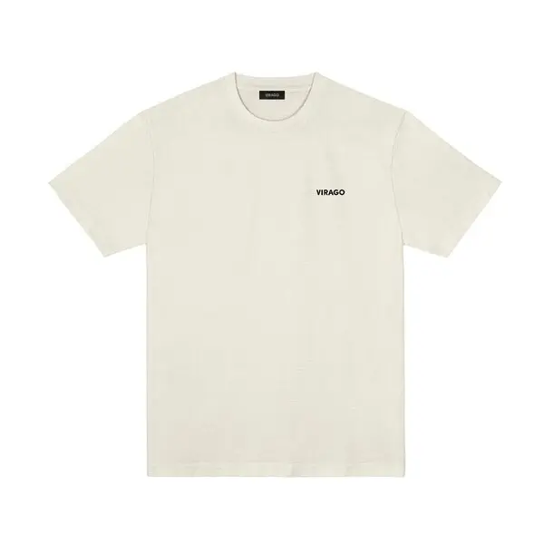 VIRAGO Neutrals / Maquette T-shirt With Logo And Print In Cream - Black