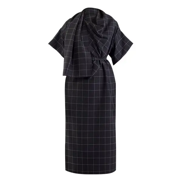 MEEM LABEL Dexter Grid Dress - Black