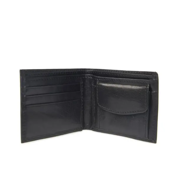 VIDA VIDA Classic Leather Wallet With Coin Pocket - Black
