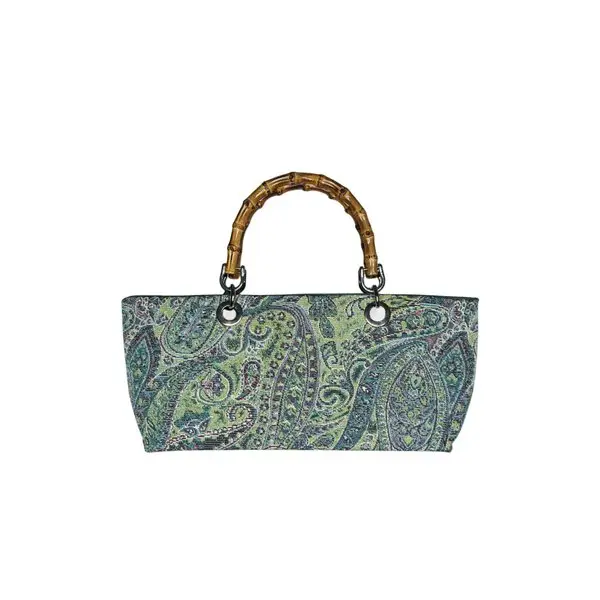 RUJ HERITAGE Mini Picnic Bag Jacquard Turchese - Blue