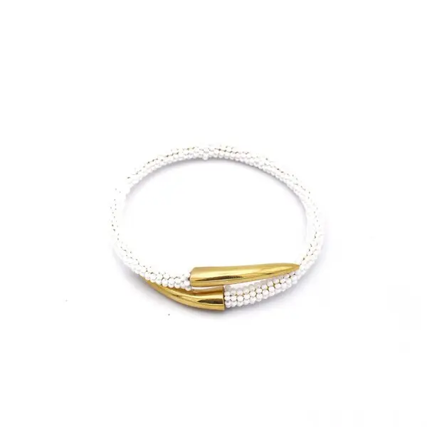 LALA SALAMA Shanga Bangle - White