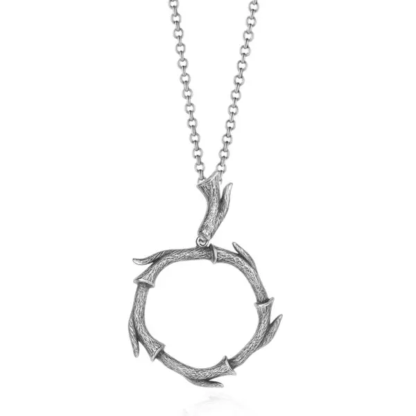 UNALOE Arboreal Sterling Necklace With Intertwined Trunks Pendant – Elegant Jewelry - Silver