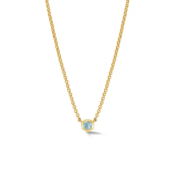 DOWER & HALL Aquamarine Round Dewdrop Pendant In Vermeil - Gold