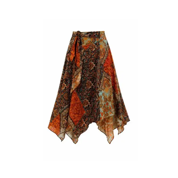 LUMINA ELIGMA Bohemian Midi Skirt Babylon - Orange