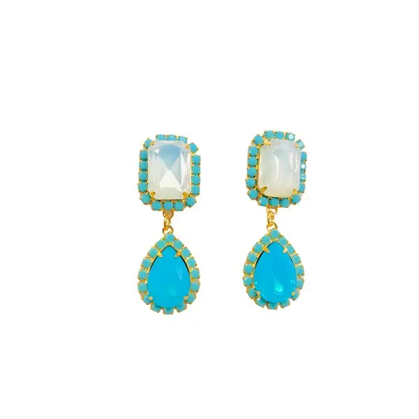 THE PINK REEF Jewel Drop Neons In White Opal And - Blue