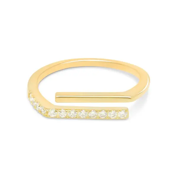 ESTERAH Pavé Bypass Ring - Gold