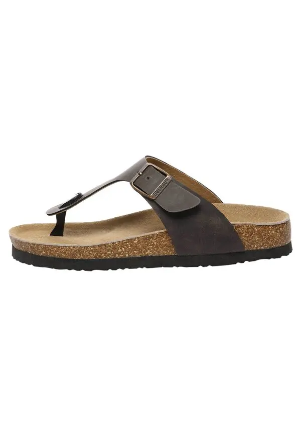 EVERAU AUSTRALIA Flamingo Leather Toe Thong Sandals - Brown