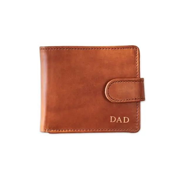VIDA VIDA Dad Tan Leather Tri Fold Wallet - Brown