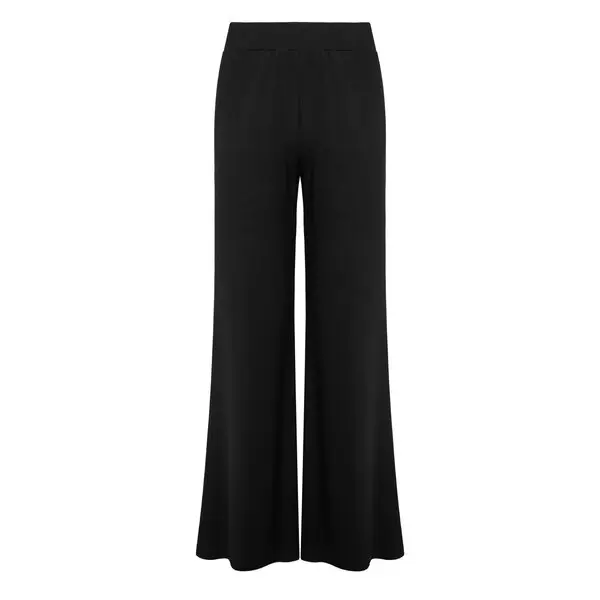 MANDRAGORA Knit Pants With A Straight Leg And High Waist Made Of Viscose – Ivy - Black
