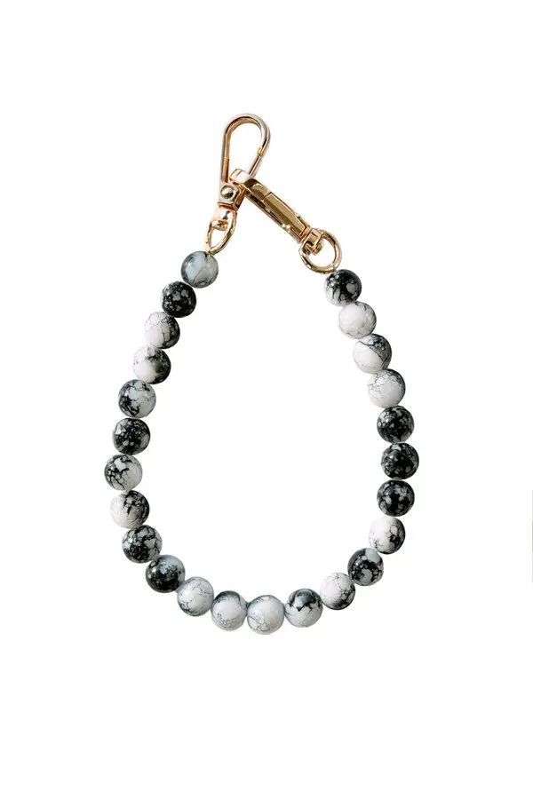 SEREE Beaded Bag Charm - Black