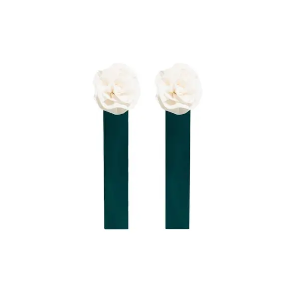 NUR KARAATA Versailles Rose Gloves - Green