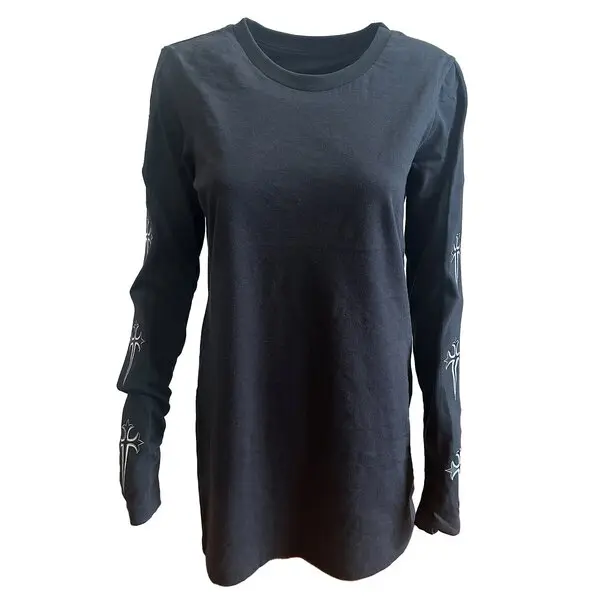 GALLERIADELE Dagger Long Sleeve T-shirt Dress - Black