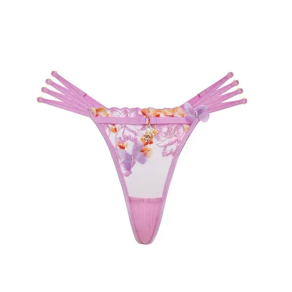 EMPRESS MIMI Madame X Pink Lace G-string With Butterfly Detail - Purple