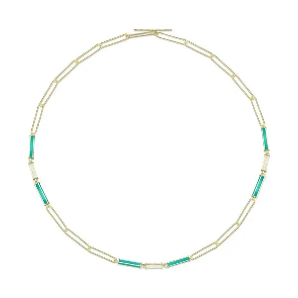 C|ND|N BY CANDAN BALTO Megaron Silver & Turquoise Enamel Necklace - Gold