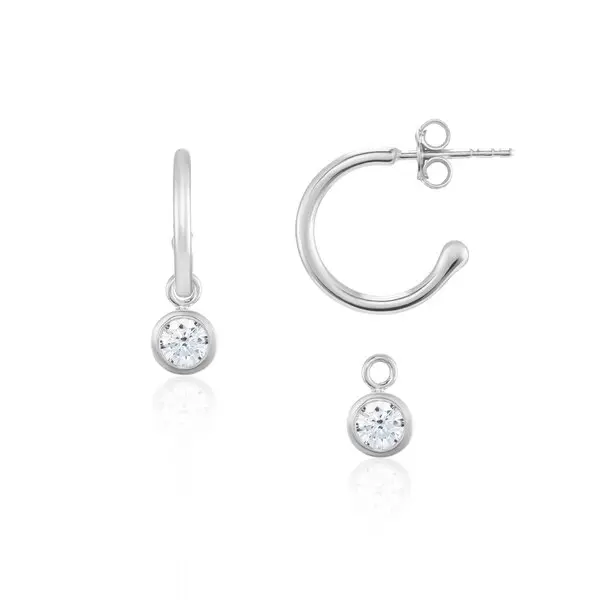 AUREE JEWELLERY Verona Cubic Zirconia Interchangeable Drop Earrings - Silver