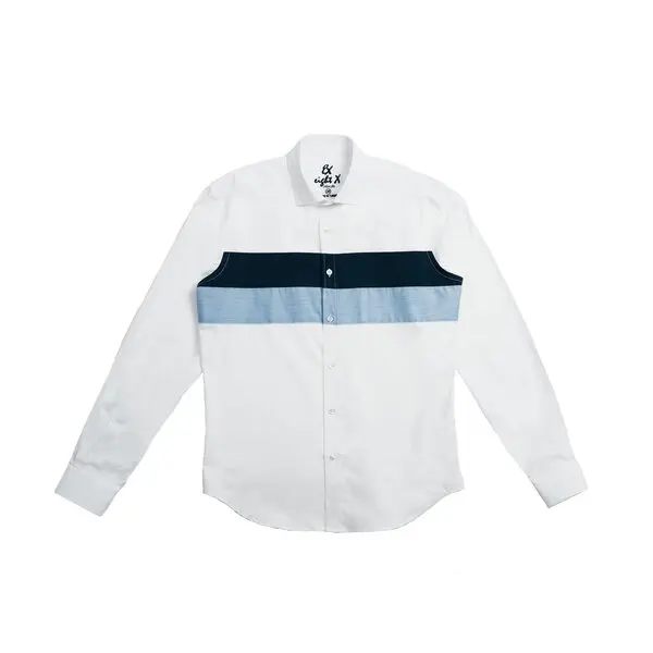 EIGHT X Blue / White Haven Long Sleeve Button Up Shirt - Blue/white