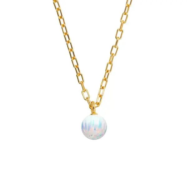 ORA PEARLS Opia Ice Opal Chain Pendant - Gold