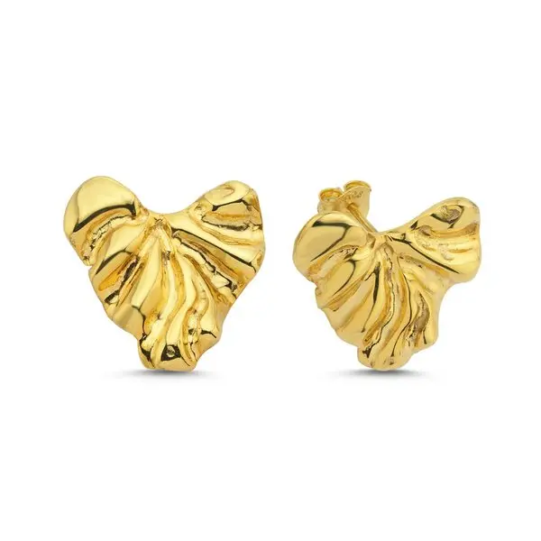 LINYA JEWELLERY Vory Amorphous Heart Earring - Gold