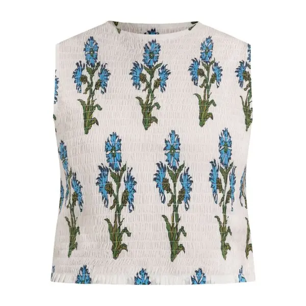 BINDU Brigitte Top. Blossom - Blue