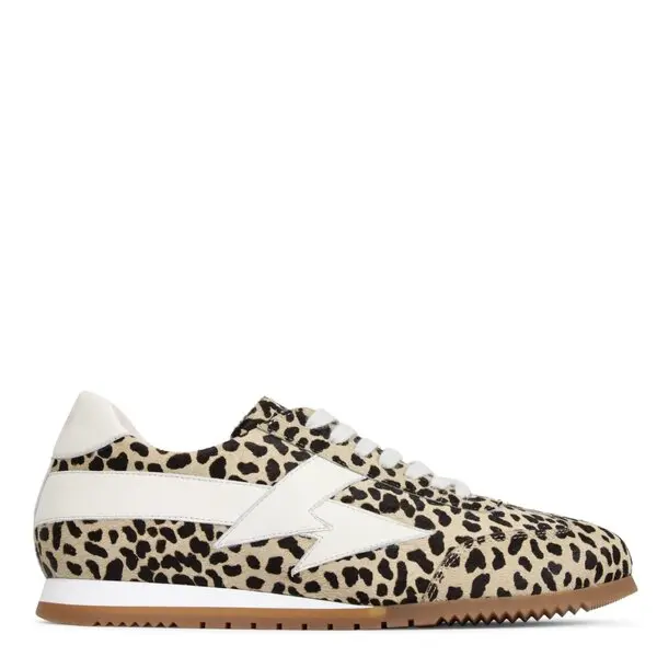 TERRY DE HAVILLAND Neutrals Jogger Bolt Leopard Print Sneakers - Black