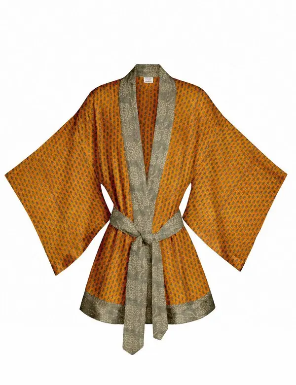 ARTEMIS MUSE One Of A Kind Recyled Sari Kimono - Yellow