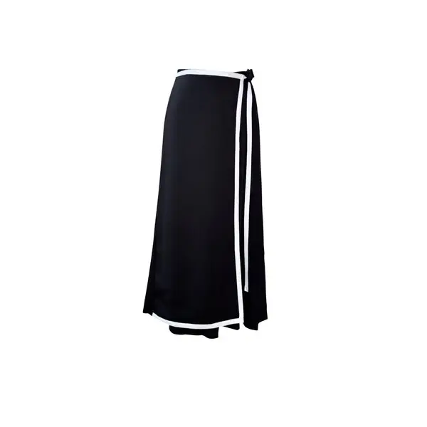 LONDON ATELIER BYPRODUCT Asymmetrical Culottes Trousers With Wrap Detail - Black