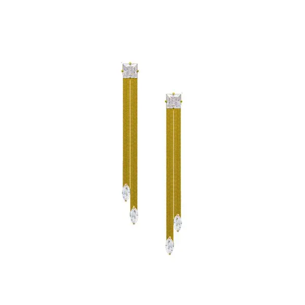 ADRIANA PAPPAS DESIGNS Snake Chain Drop Earrings - Gold