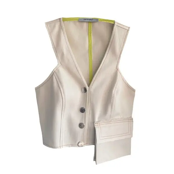 MIRIMALIST Neutrals Papyrus Canvas Vest - Gray