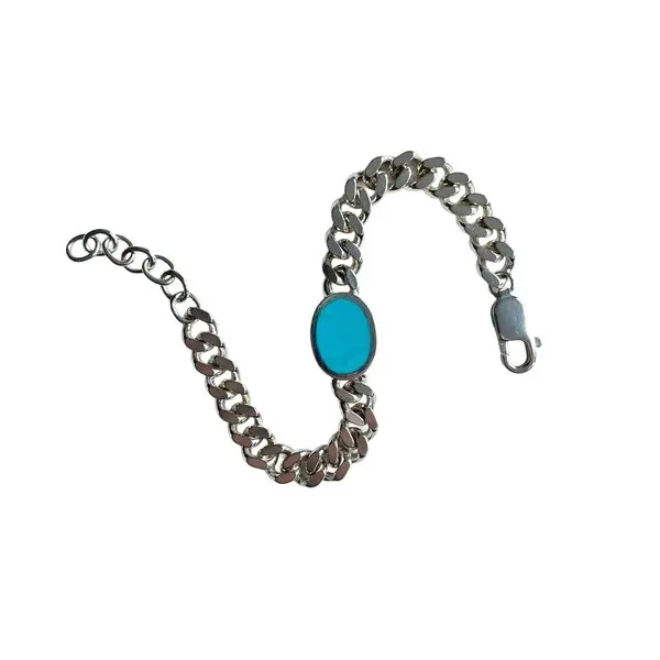 FIHR COLLECTION Silver / Blue Sterling Silver Turquoise Bracelet - Silver/blue