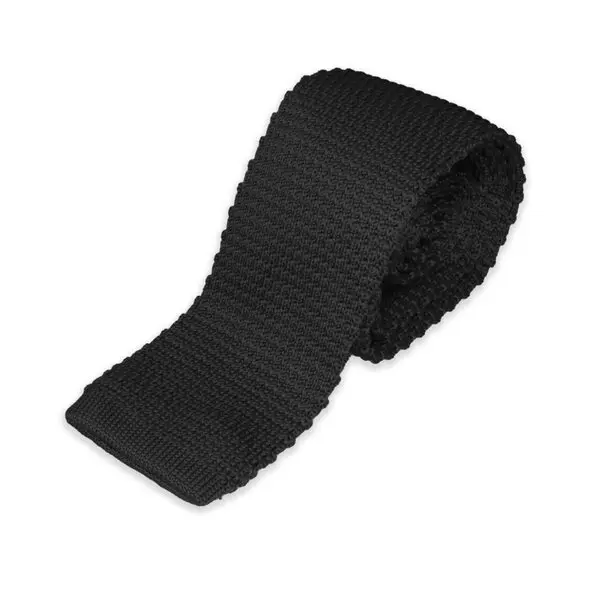 GRESHAM BLAKE Skinny Knit Tie - Black