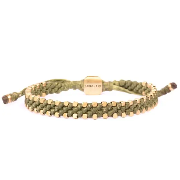 HARBOUR UK Brass & Apple Rope Bracelet . Harrogate Connection - Green